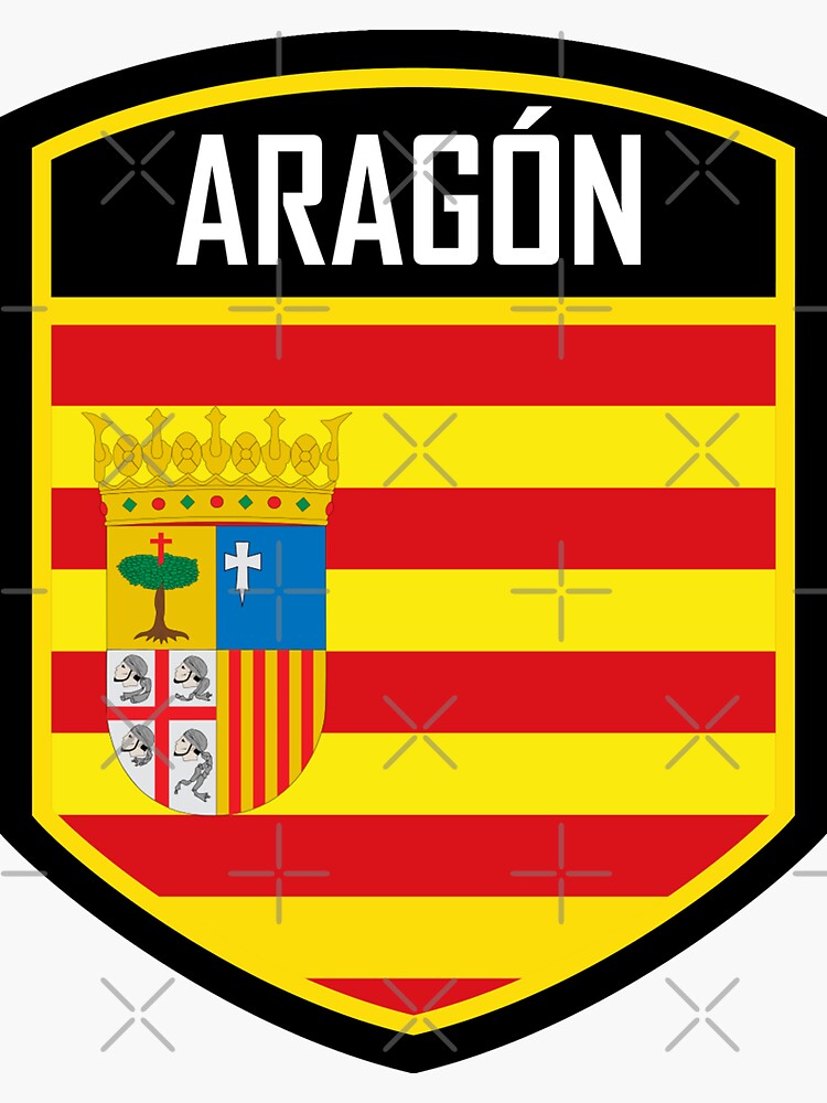 "Aragón Spain Flag Emblem" Sticker for Sale by T-warrior | Redbubble