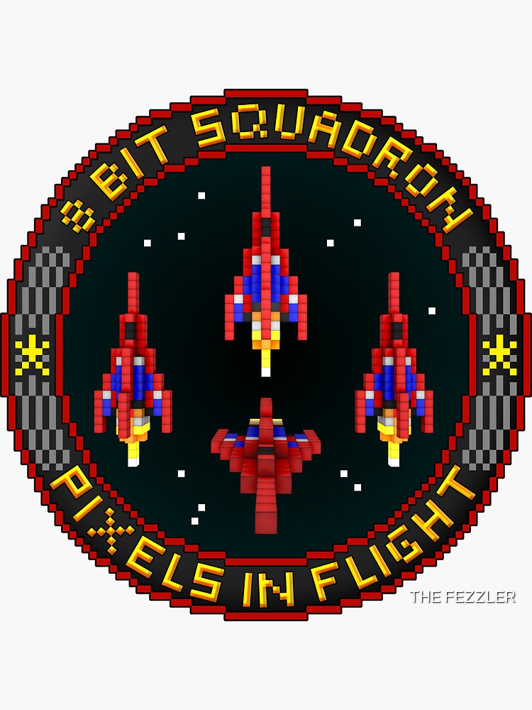 "8 Bit Spaceship Squadron Badge" Sticker for Sale by THE FEZZLER ...