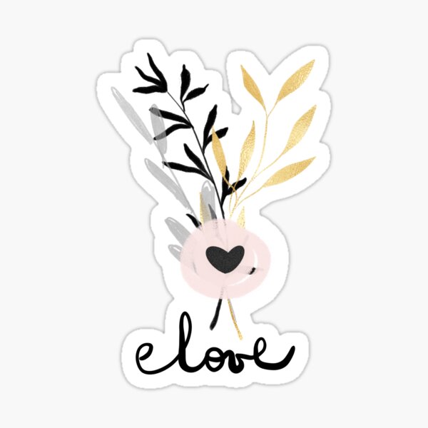"Floral love aesthetic " Sticker by lizamperini | Redbubble