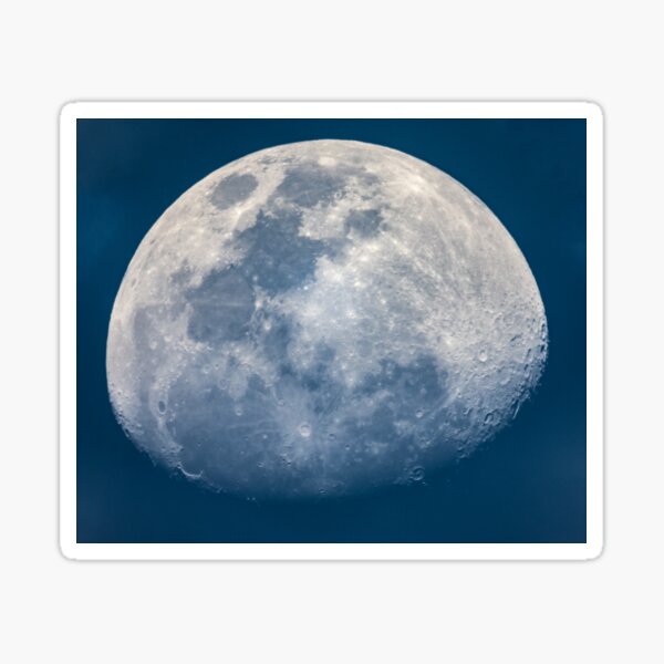 "Waning Gibbous Moon at Blue Hour" Sticker by Teamelaton | Redbubble