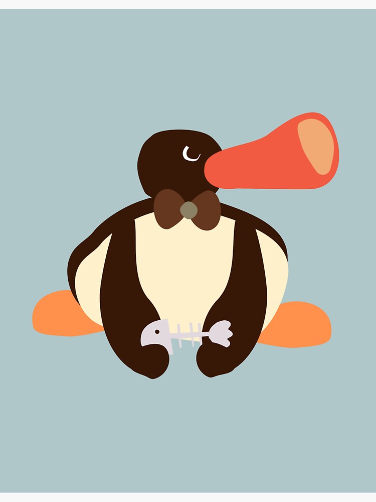 "angry pingu with fishbone and bowtie noot noot" Sticker for Sale by ...