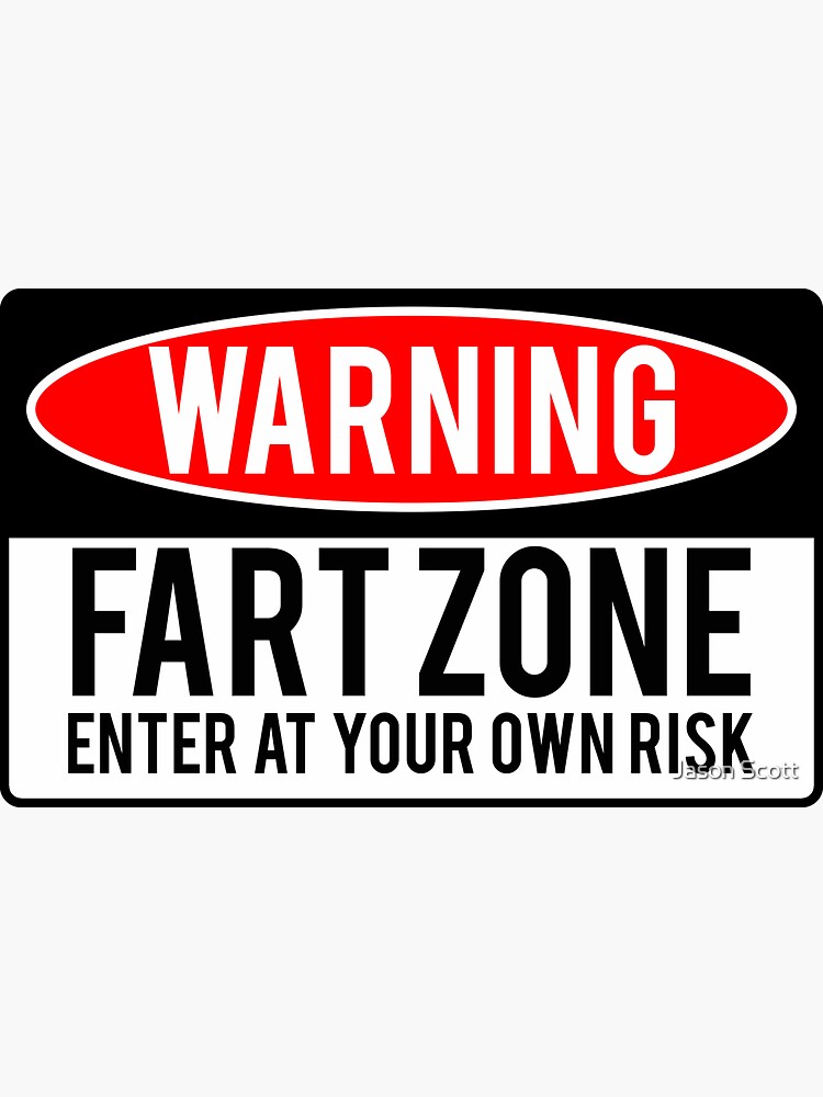"Warning - Fart Zone" Sticker for Sale by simpsonhj | Redbubble