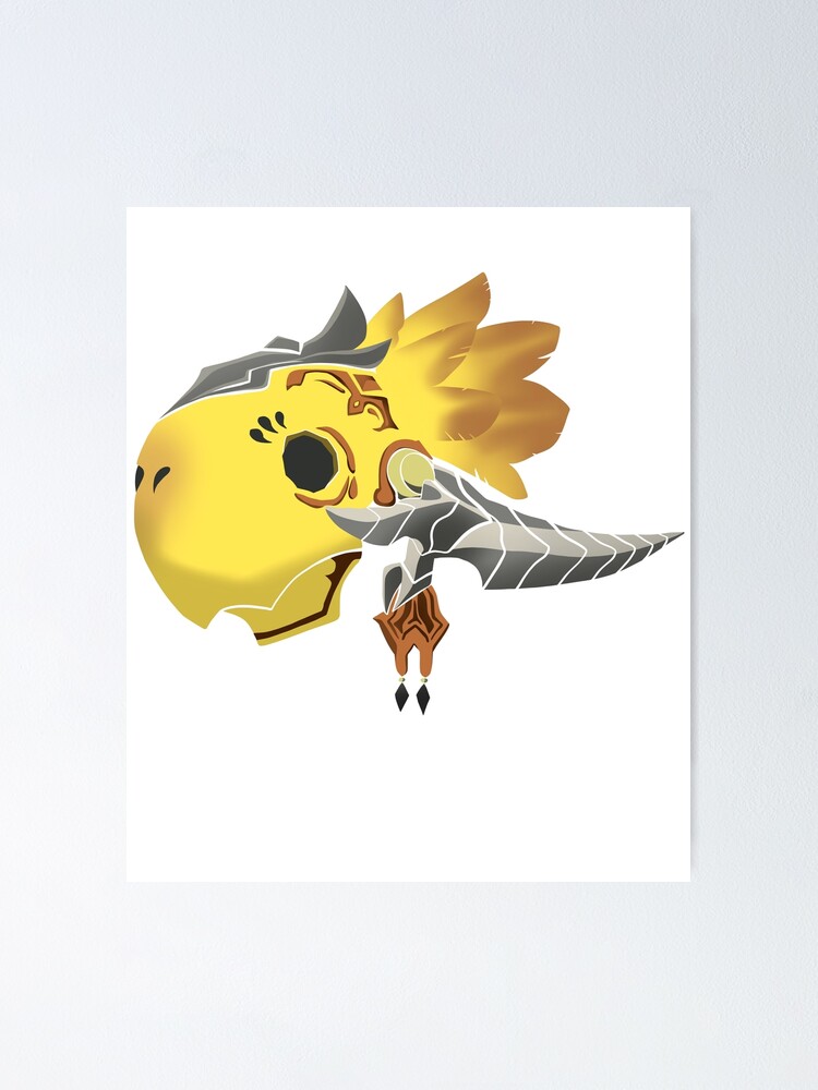 "Chocobo Mask (Final Fantasy)" Poster for Sale by Fantasyhaze | Redbubble