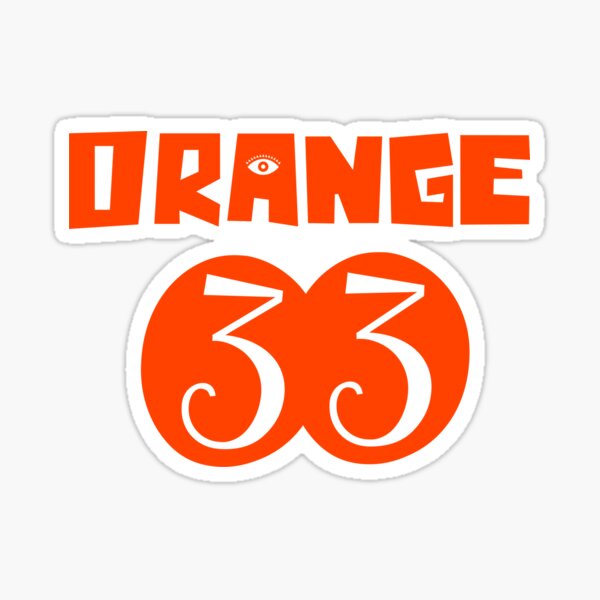 "Orange 33 T Shirt" Sticker for Sale by bitsnbobs | Redbubble