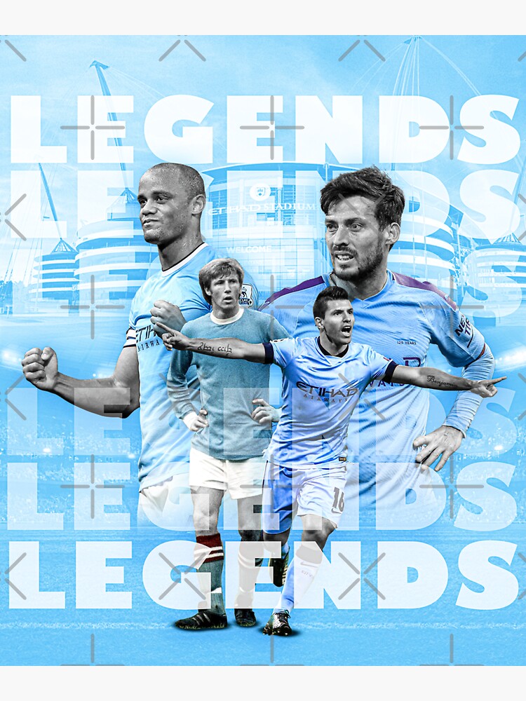 "manchester city legends" Sticker for Sale by frijaaido | Redbubble