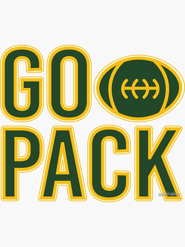 "Go Pack" Sticker for Sale by sabinako | Redbubble