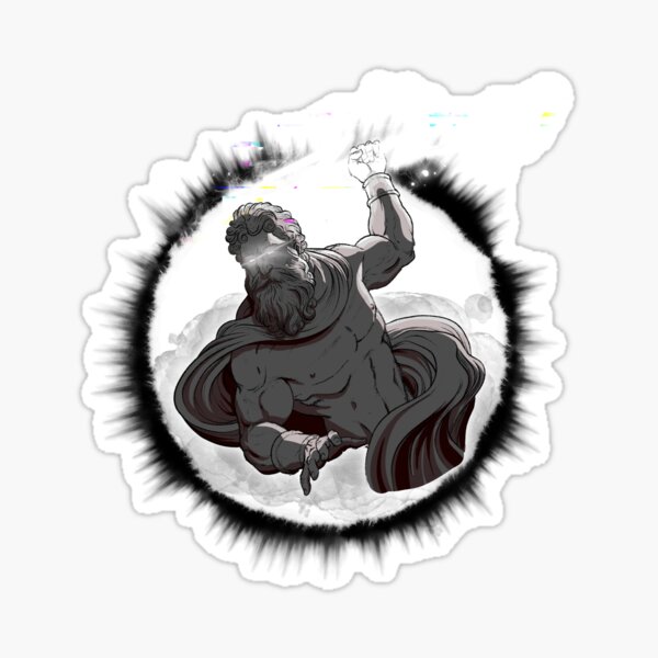 "Gods & Thieves - Zeus (Grey Statue Version)" Sticker for Sale by ...