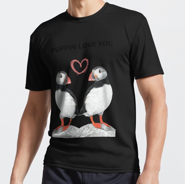 "I Puffin love you on mint background- Puffin couple design - Puffin ...