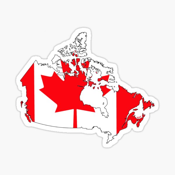 "Canada Map with Canadian Flag" Sticker by Havocgirl | Redbubble