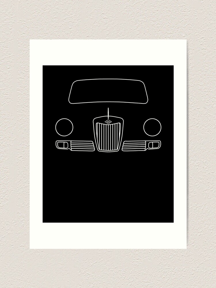 "Riley Elf 1960s British Classic Car White Outline Graphic " Art Print ...