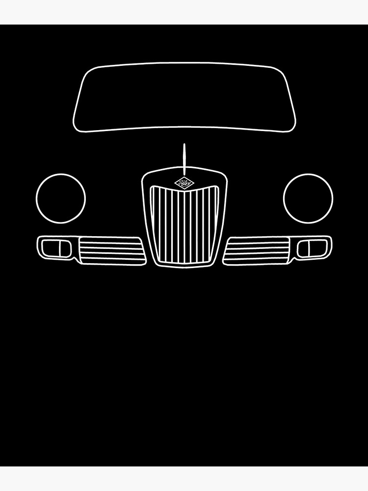 "Riley Elf 1960s British Classic Car White Outline Graphic " Art Print ...