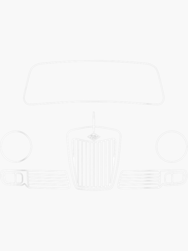 "Riley Elf 1960s British Classic Car White Outline Graphic " Sticker by ...