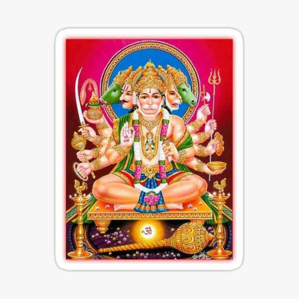 "Panchmukhi Hanuman ji " Sticker for Sale by aruvanita | Redbubble