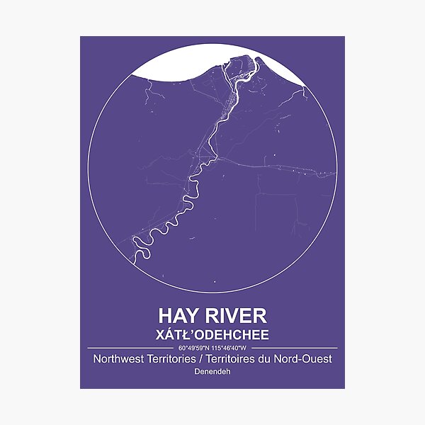 Lámina fotográfica «Mapa de la ciudad de Hay River (Territorios del ...