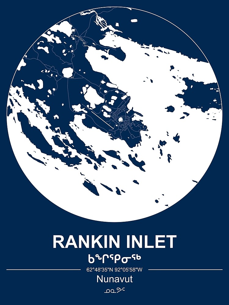 Lámina fotográfica «Mapa de la ciudad de Rankin Inlet (Nunavut, Canadá ...