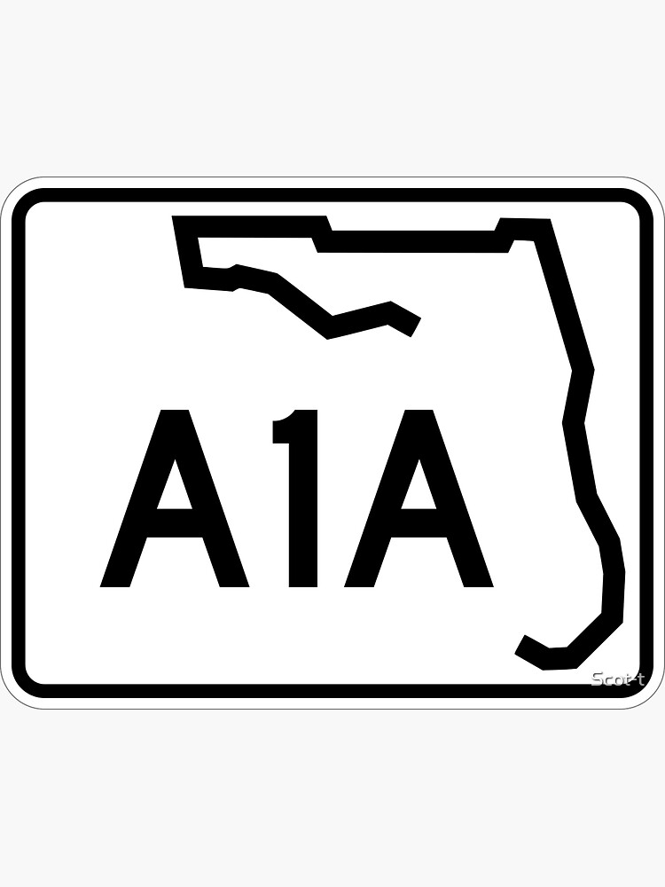 "A1A Florida Highway Sign" Sticker for Sale by Scot-t | Redbubble