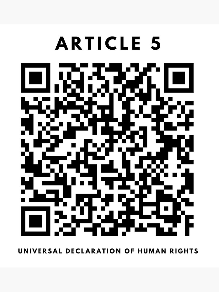 "Article 5 Universal Declaration of Human Rights" Sticker by KaARTehan ...