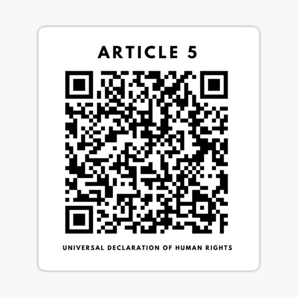 "Article 5 Universal Declaration of Human Rights" Sticker by KaARTehan ...