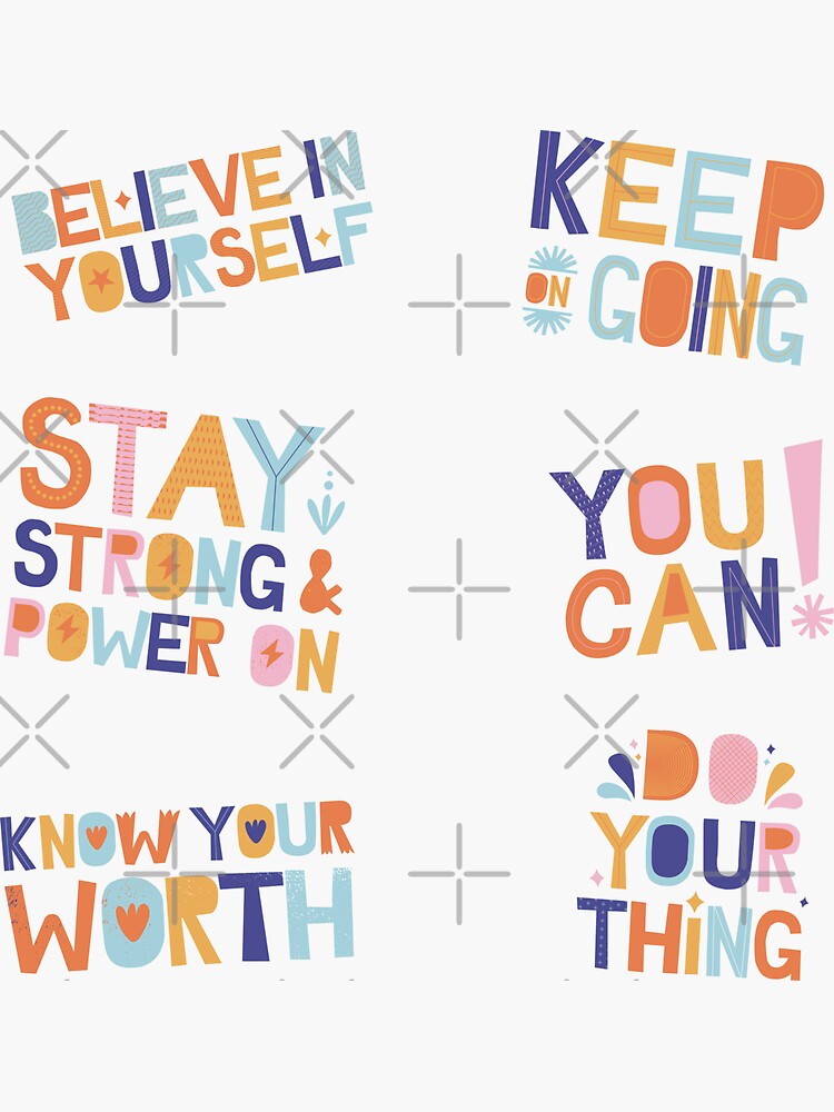 "Positive Quotes Pack" Sticker by mariejosee22 | Redbubble
