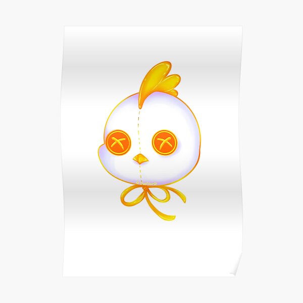"Gold Button Eyes Pollito" Poster for Sale by artby3lue5tar | Redbubble
