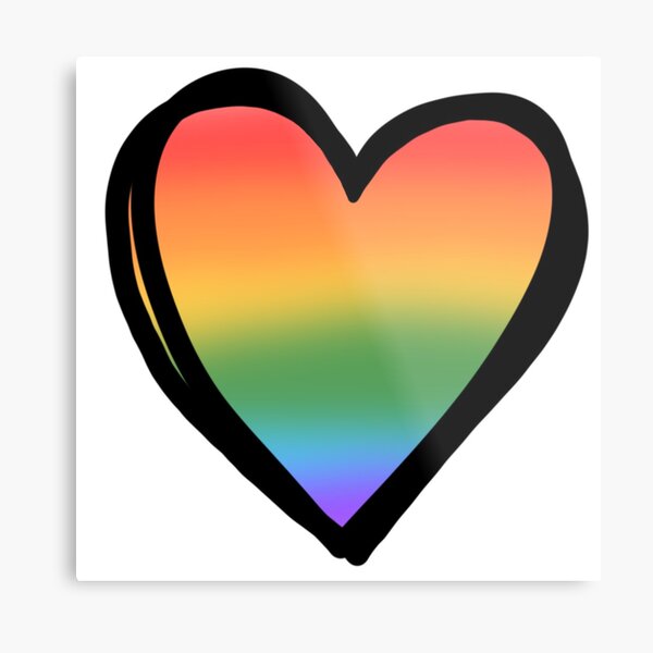 Rainbow Heart Emoji Wall Art | Redbubble