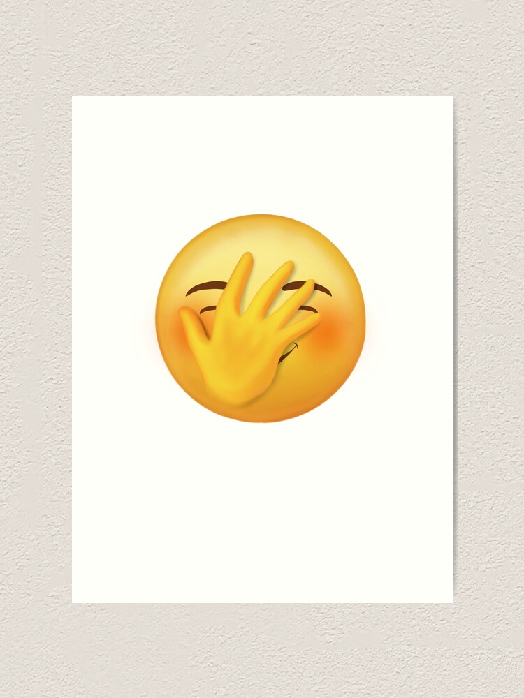 Impression artistique « Emoji timide | Produits Emoji | Amoureux des ...