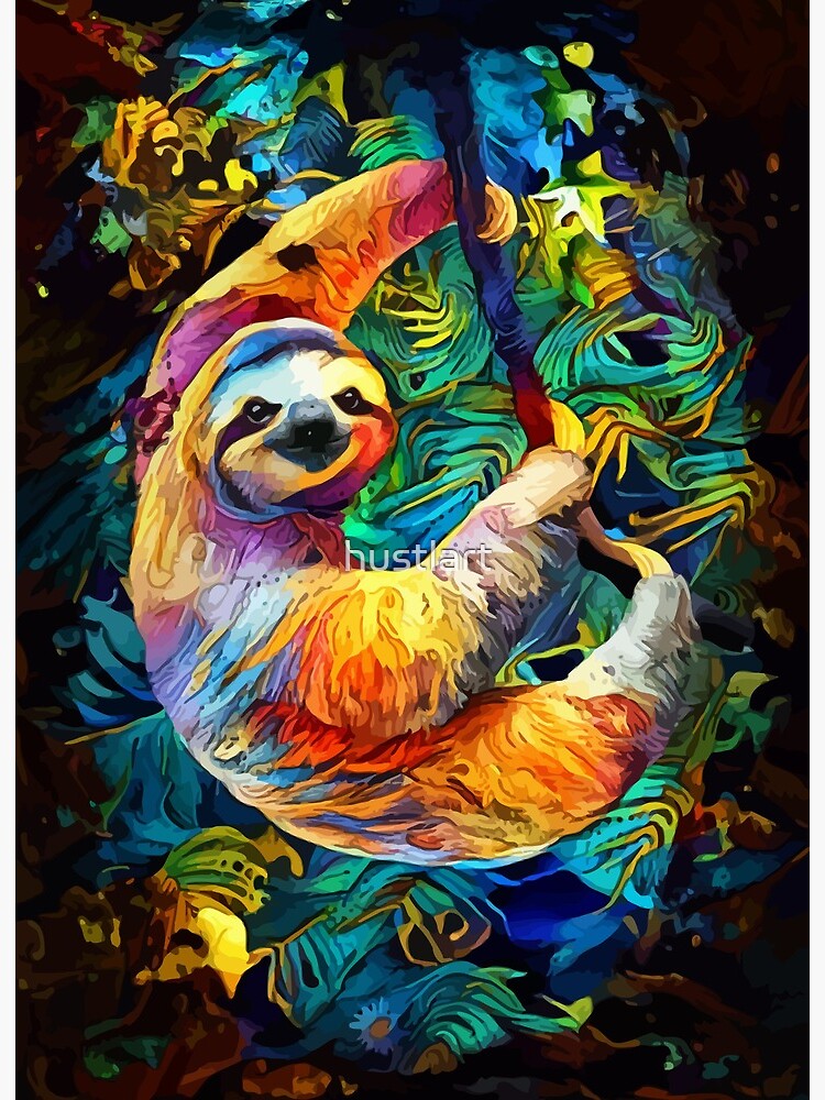 "Colorful sloth" Art Board Print for Sale by hustlart | Redbubble