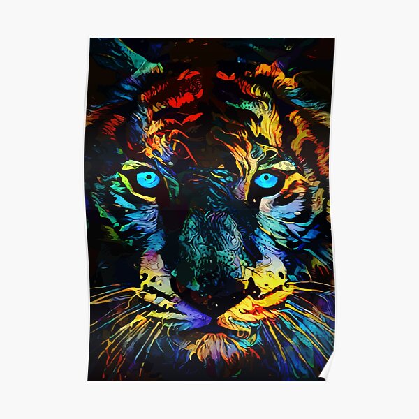 "Colorful tiger" Poster for Sale by hustlart | Redbubble