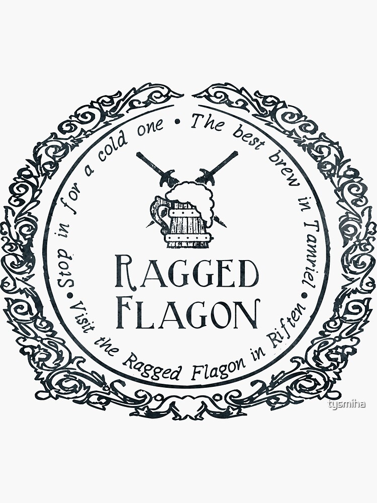 "Visit the Ragged Flagon!" Sticker for Sale by tysmiha | Redbubble