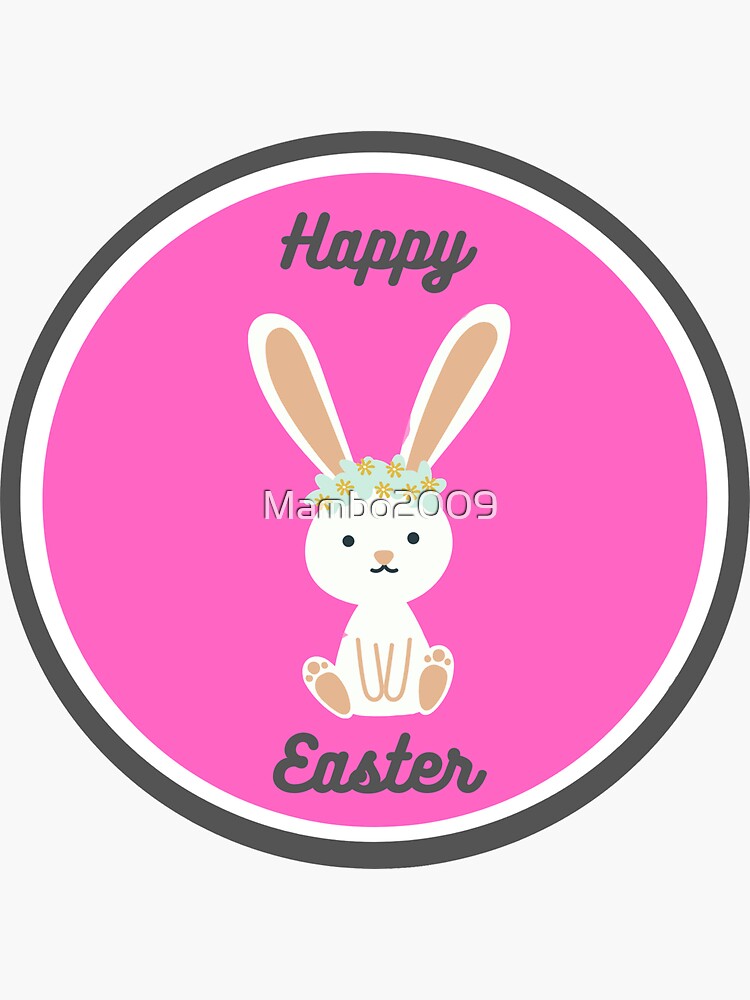 "Easter Pink bunny" Sticker for Sale by Mambo2009 | Redbubble