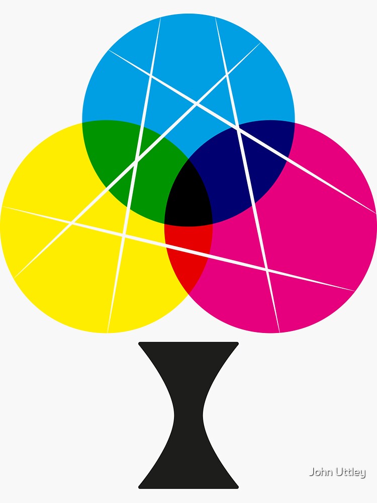 "CMYK Colour Scratch Tree" Sticker for Sale by johnuttley | Redbubble