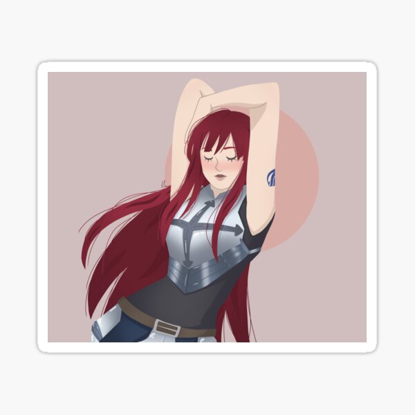 "Erza Scarlet" Sticker for Sale by Asenivens | Redbubble