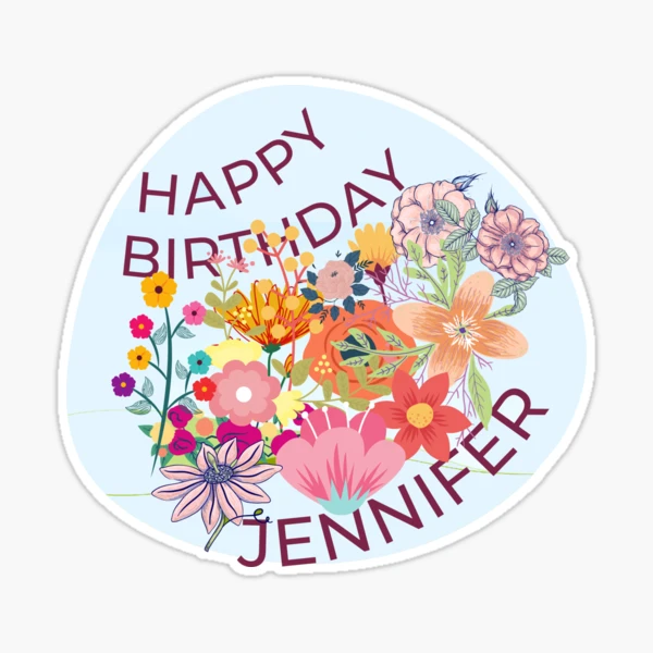 Happy Birthday Jennifer Clip Art 𝐁𝐎𝐁