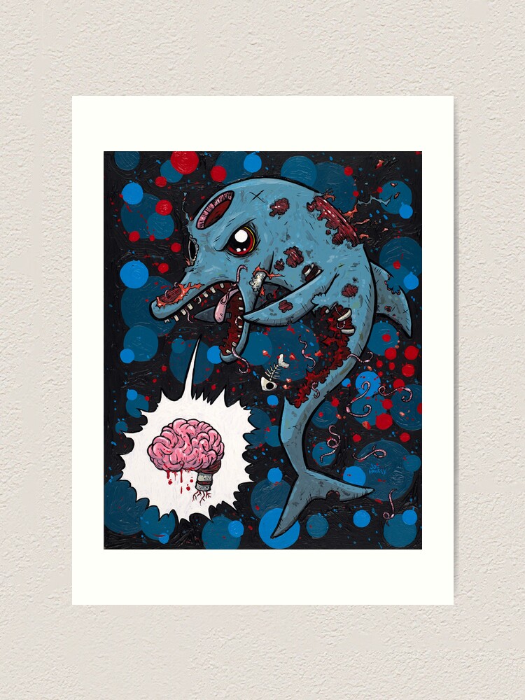 "Zombie Dolphin" Art Print by joehavasy | Redbubble