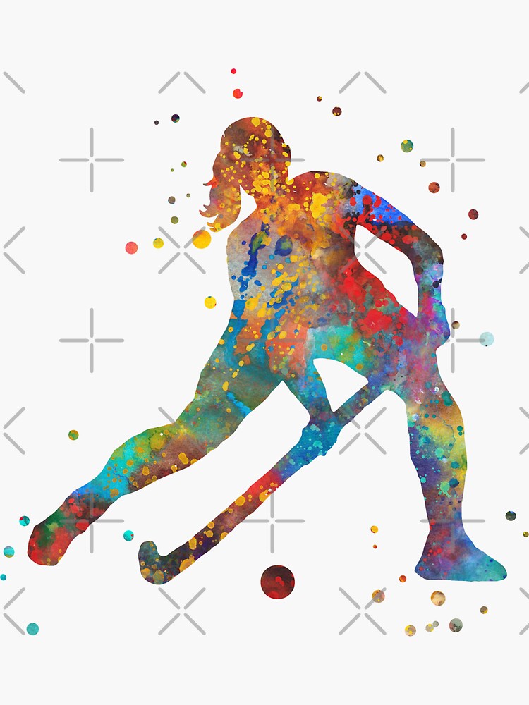 "Field hockey girl" Sticker for Sale by Rosaliartbook | Redbubble