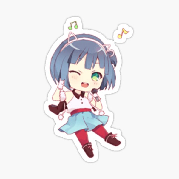 "Cute chibi girl singing" Sticker for Sale by Kirias | Redbubble