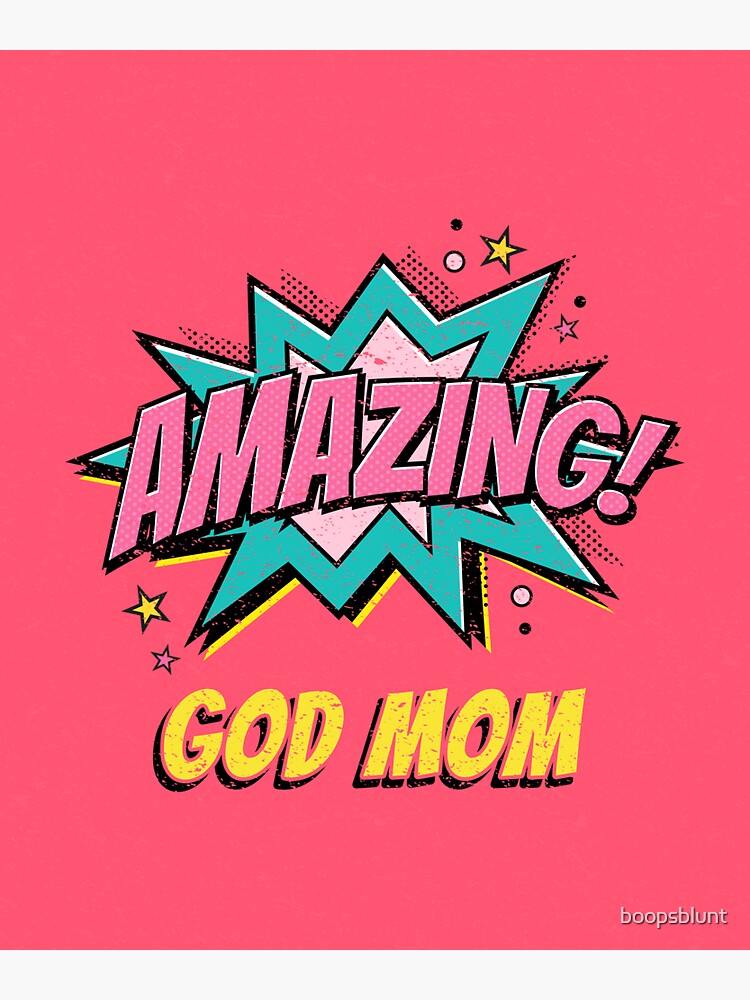 "Amazing Godmom Comic Book Design " Sticker for Sale by boopsblunt ...