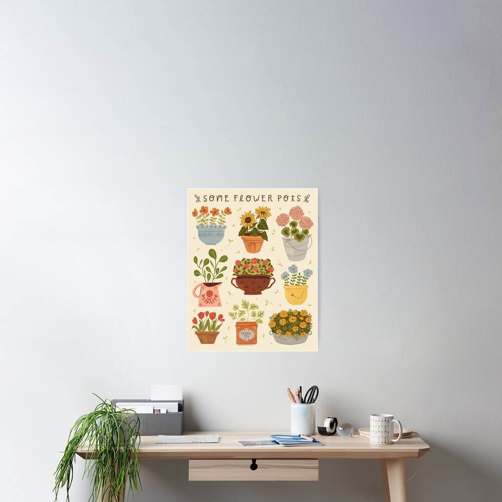 "Some Flower Pots" Poster for Sale by ohjessmarie | Redbubble