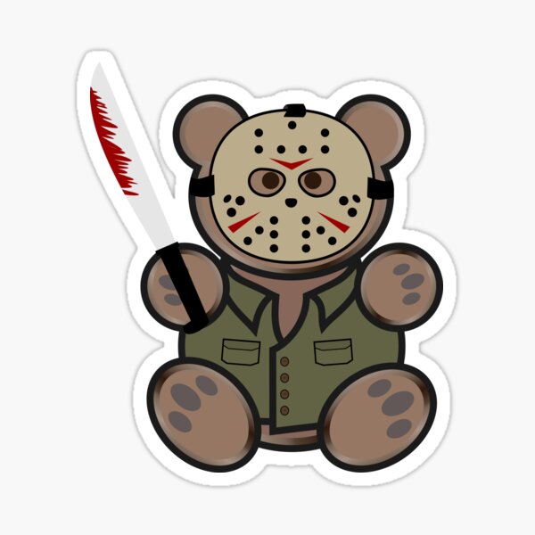 "Jason Bear" Sticker for Sale by Brokens-Bears | Redbubble