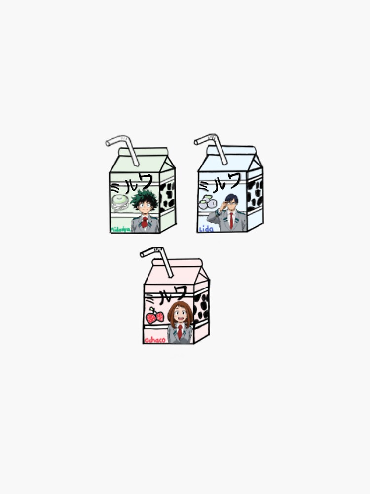"MHA Kawaii milk cartons" Sticker for Sale by BangChan-- | Redbubble