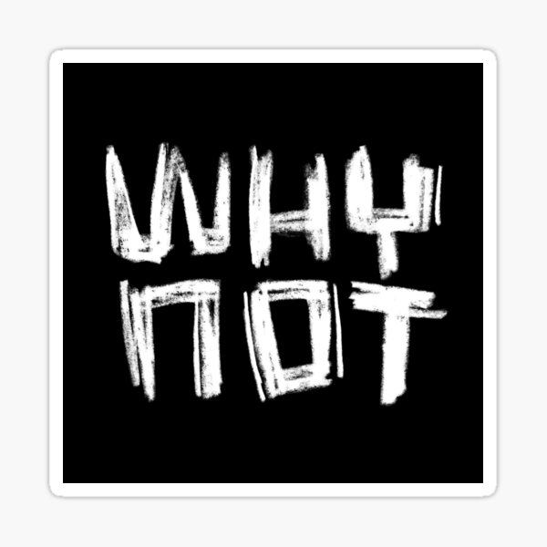 "Why Not" Sticker for Sale by badlydrawnbabe | Redbubble