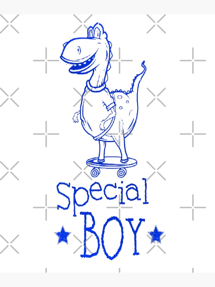 "Very Special Boy Funy Dinosaur on Skateboard" Poster by AYACHI90 ...