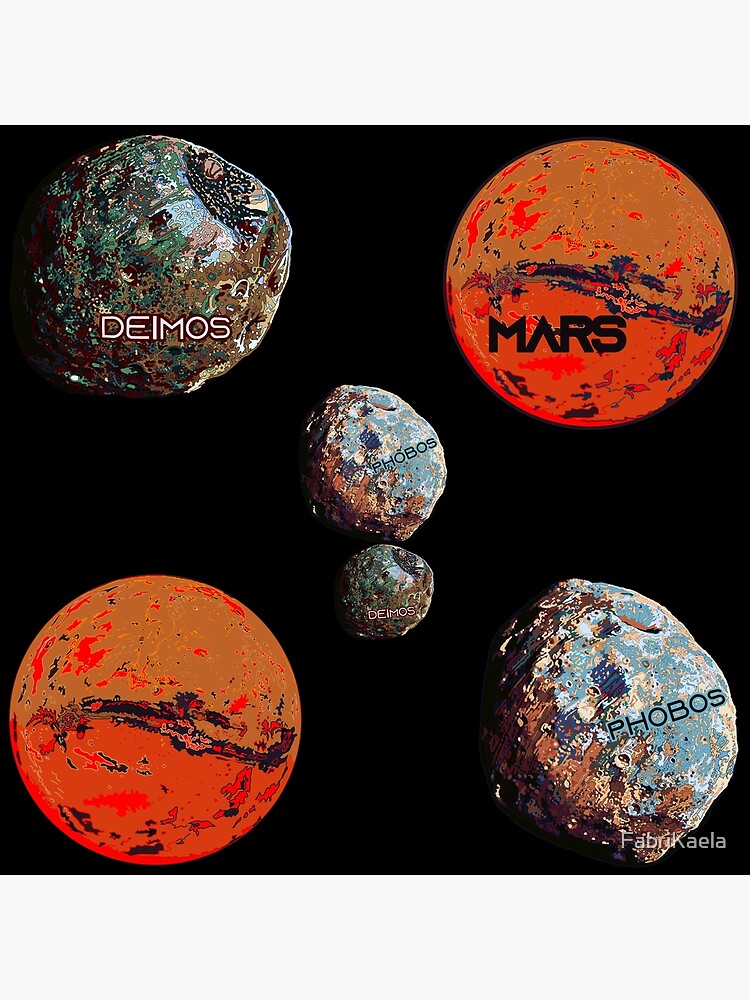 Póster «Paquete de pegatinas de Marte y sus lunas» de FabriKaela ...