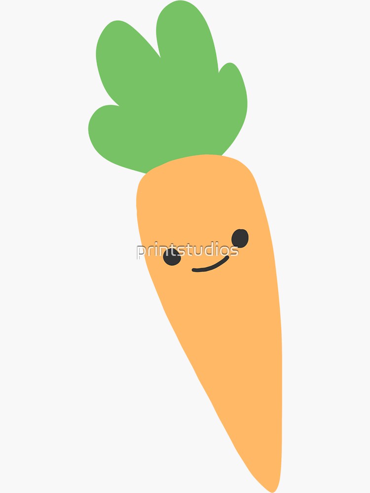 "cute carrot sticker " Sticker for Sale by printstudios | Redbubble