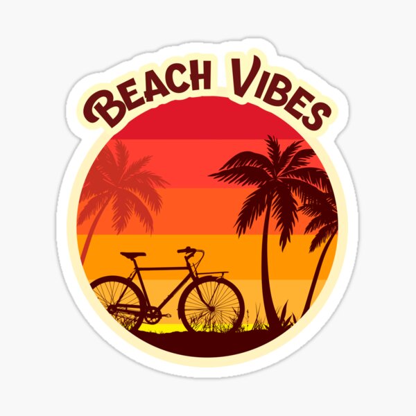"Bikes and Beaches" Sticker for Sale by staplesnuggets | Redbubble