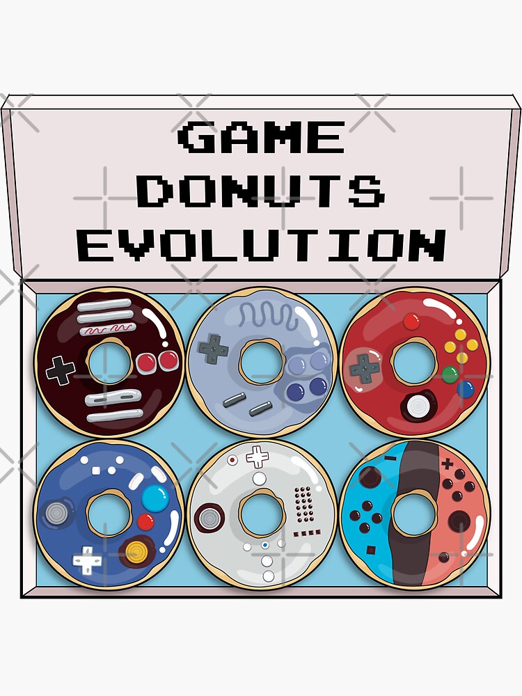 "Video Game Donuts Evolution" Sticker for Sale by maurobs | Redbubble