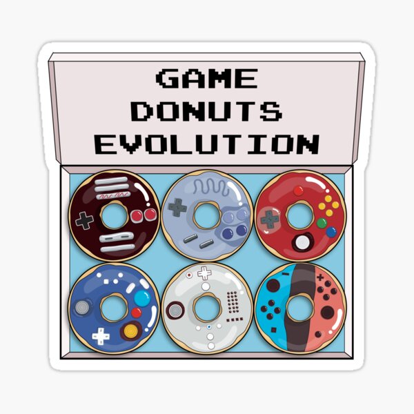 "Video Game Donuts Evolution" Sticker for Sale by maurobs | Redbubble