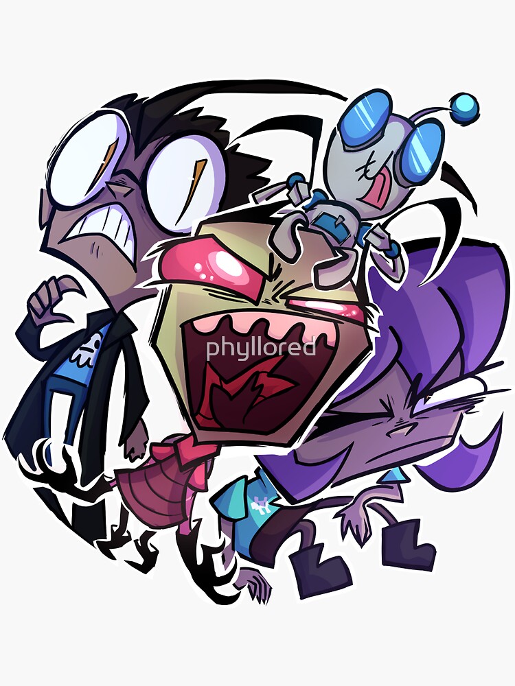 "Invader Zim" Sticker for Sale by phyllored | Redbubble