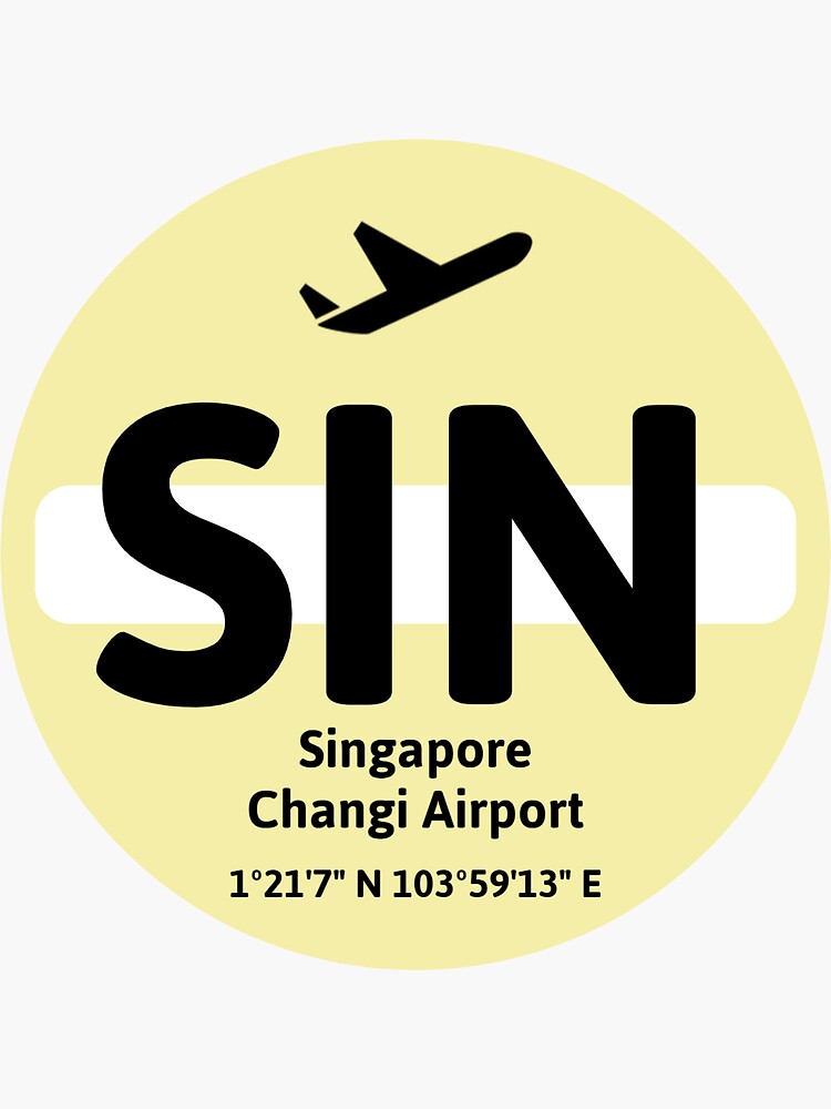 "SIN Singapore Changi Airport code Sticker" Sticker for Sale by ...