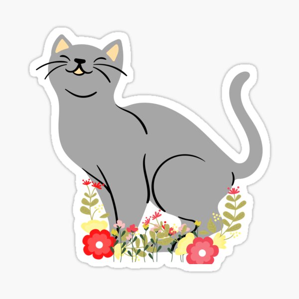 "A cute cate" Sticker by AdanaAqeel | Redbubble